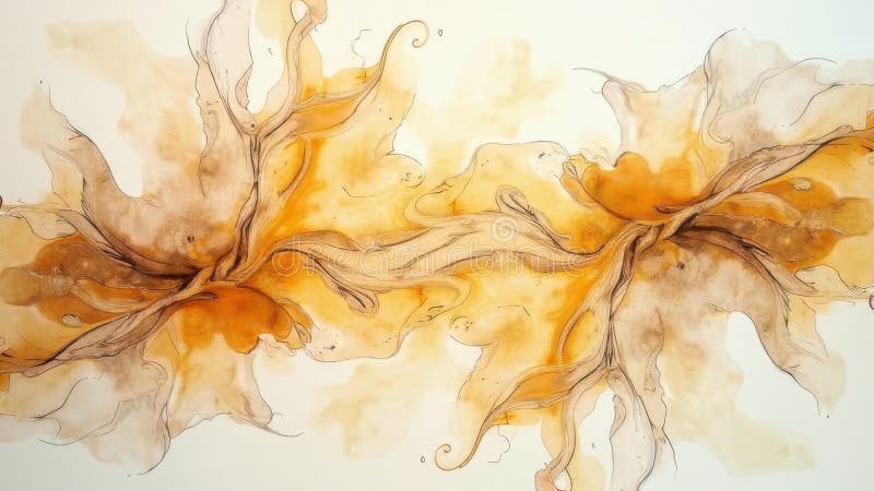 Abstract Flowing Organic Forms in Warm Earthy Tones Stock Illustration ...