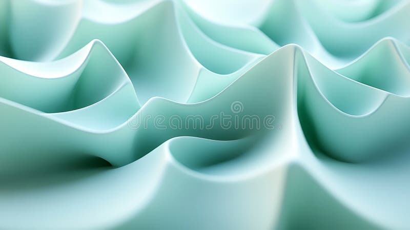 Abstract, Flowing, Paper-Like Waves - 3D Rendered Teal Minimal ...