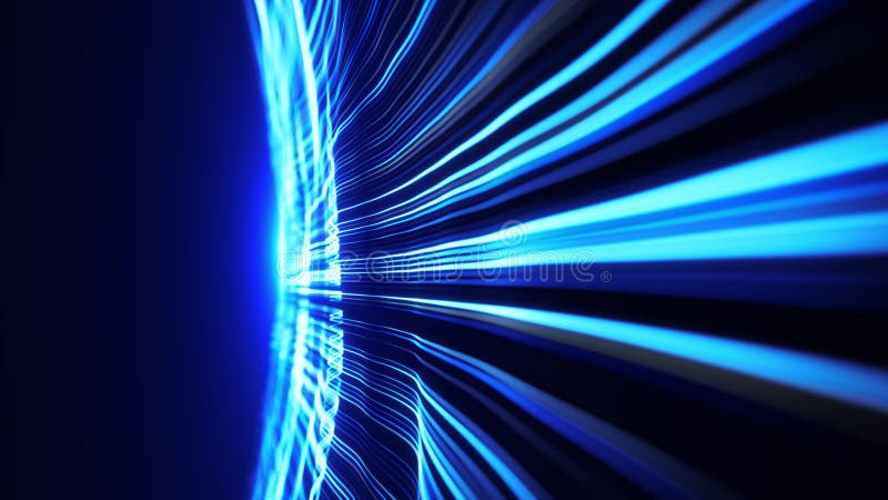 Abstract Flowing Particle Lines Data Concept Background Loop Stock