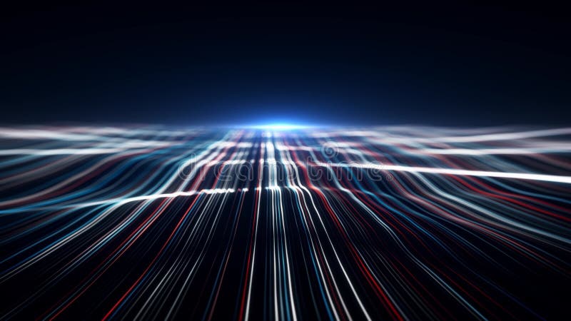 Abstract Flowing Particle Lines Data Concept Background Loop Stock