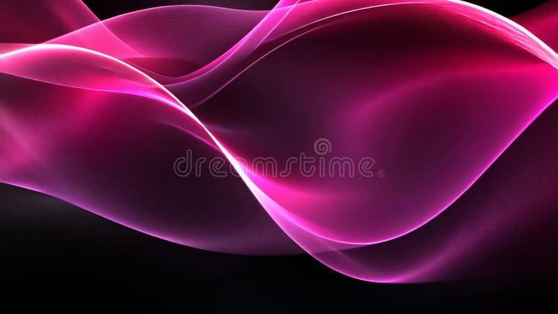Abstract Flowing Pink Waves on Black Background Animation Loop Stock ...