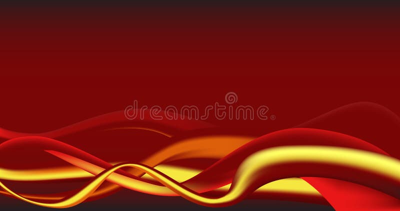 Abstract Flowing Red and Gold Waves on Dynamic Gradient Background ...