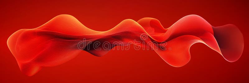 Abstract Flowing Red Wave., Dynamic Rippling Lines and Speed, Effect on ...