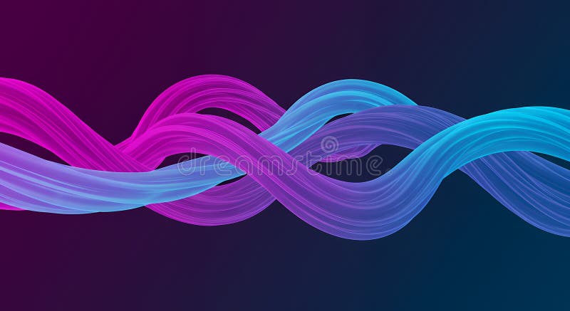 Abstract Flowing Ribbons with Neon Gradient Colors on Dark Background ...