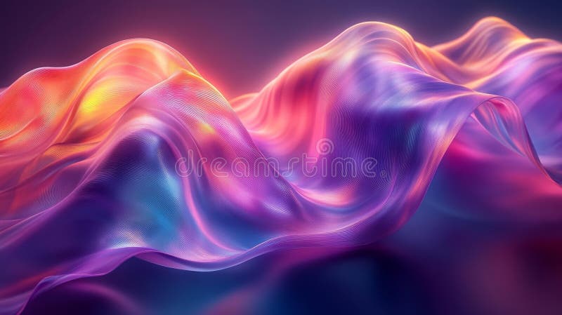 Abstract Flowing Ribbons of Neon Light and Soft Glowing Textures Stock ...
