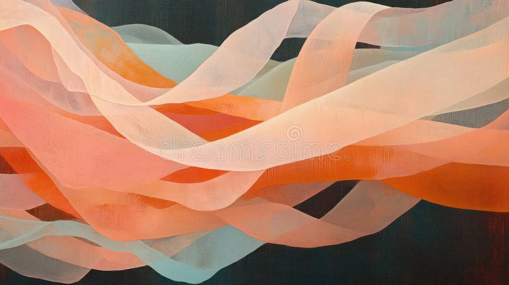 Abstract Flowing Ribbons in Soft Pastel Colors Create a Serene and ...