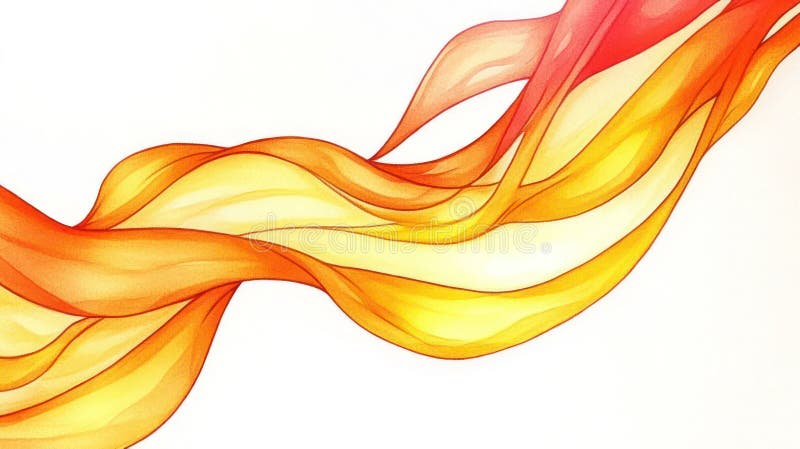 Abstract Flowing Ribbons in Warm Colors Create a Dynamic Visual Effect ...