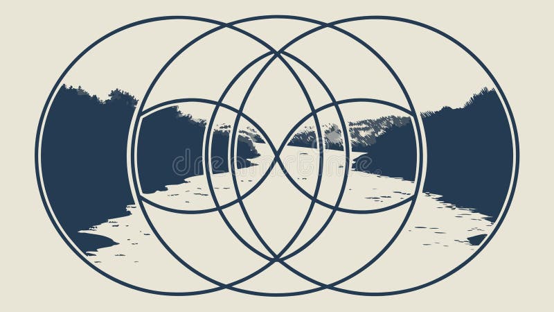 Abstract Flowing Rivers, Interconnected Waterways Design, Vector Design ...