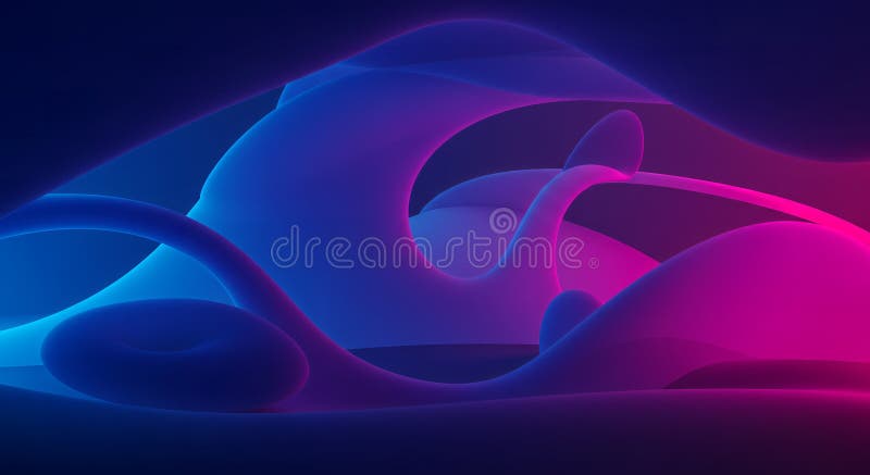 Abstract Flowing Shapes with Blue and Pink Gradient Lighting Effect ...