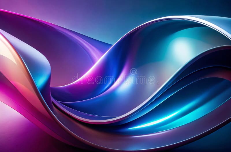 Abstract, Flowing Shapes with Glossy Finish, Showcasing Light and ...