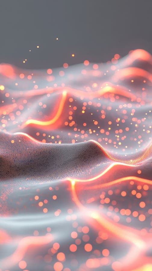 Abstract Flowing Shapes with Many Small Dots. Light Gray Background ...