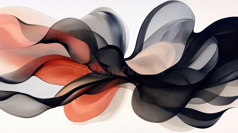 Abstract Flowing Shapes in Soft Colors Create a Dynamic Visual Rhythm ...