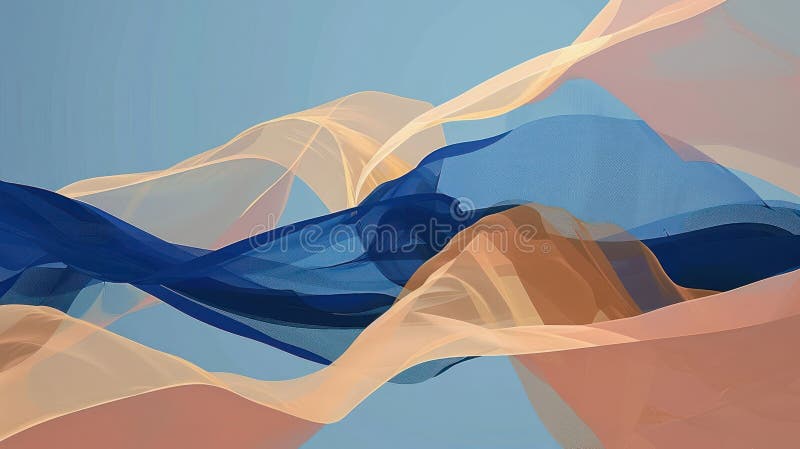 Abstract Flowing Shapes In Soft Colors Creating A Serene Visual Effect Stock Illustration