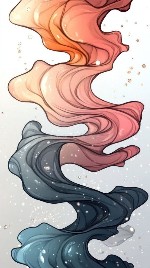 Abstract Flowing Shapes in Soft Colors with a Shimmering Effect Stock ...