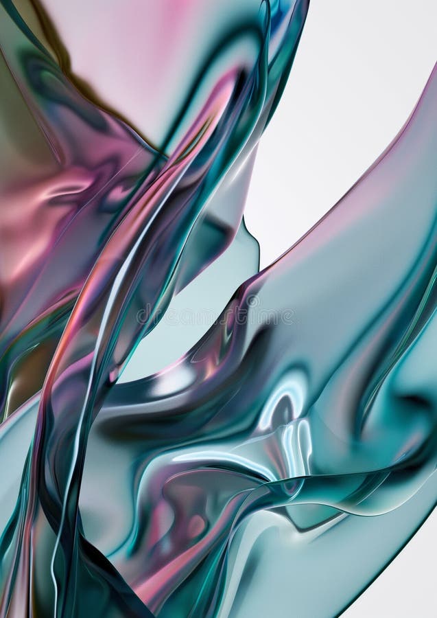 Abstract Flowing Silk Fabric in Vibrant Colors and Smooth Texture ...