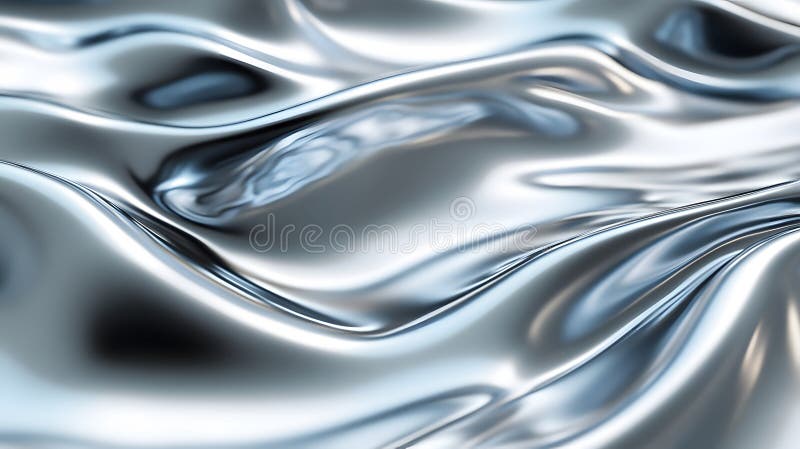Abstract Flowing Silver Liquid Metal Texture Stock Illustration ...