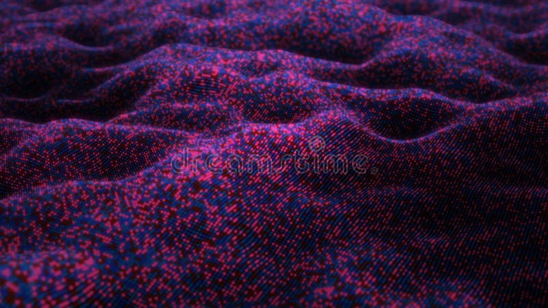 Abstract Flowing Smooth Cloth Surface, Fractal Waves Background. Grid ...