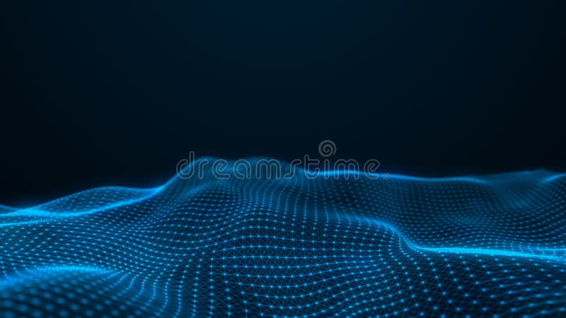 Mesh Dots Wave Technology Background Stock Vector - Illustration of geometric, cyber: 181970556