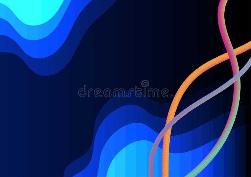 Abstract63Flowing Smooth Wave Pattern and 3d Line on Blue Background ...
