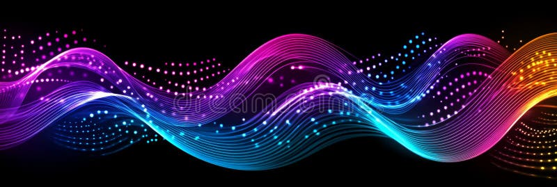 Abstract Flowing Spectrum Background, Bright Colorful Wave, Sound ...
