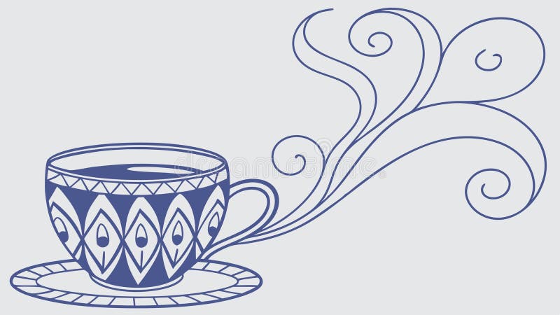 Abstract Flowing Tea Cup Steam, Vector Design Generative AI Stock Vector - Illustration of ...
