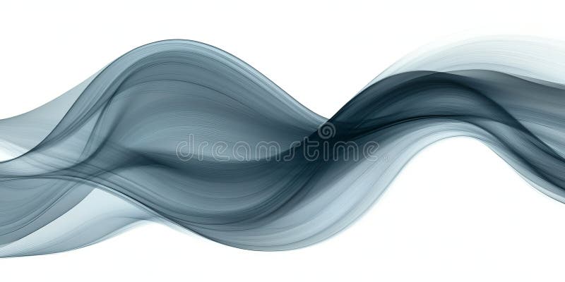 Abstract Flowing Translucent Blue Wave, Smooth Undulating Curves ...