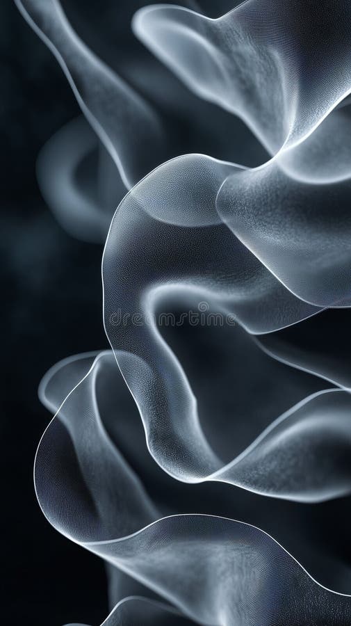 Abstract Flowing Translucent Fabric with Delicate Curves Stock ...