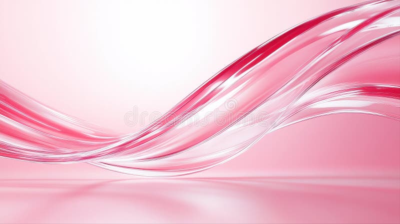 Abstract Flowing Translucent Pink Ribbons on Pink Background Ideal for ...