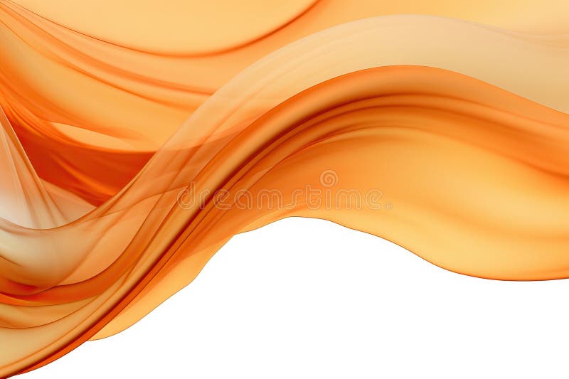 Abstract Flowing Transparent Orange Fabric a 3d Illustration Stock ...
