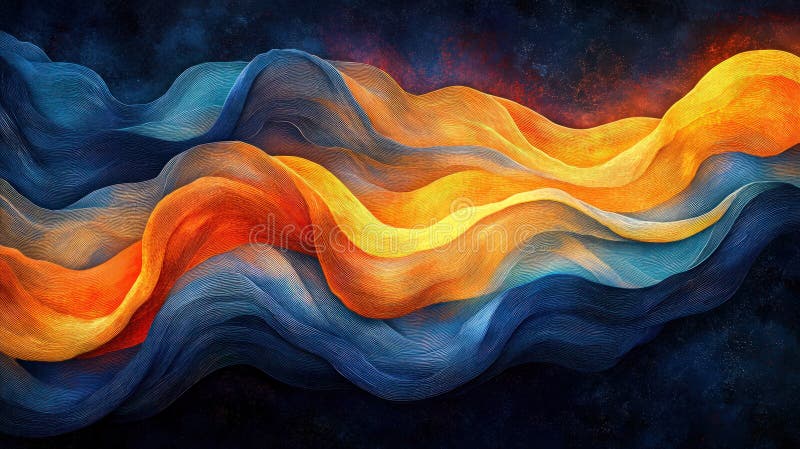Abstract Flowing Vibrant Colors Stock Illustration - Illustration of ...