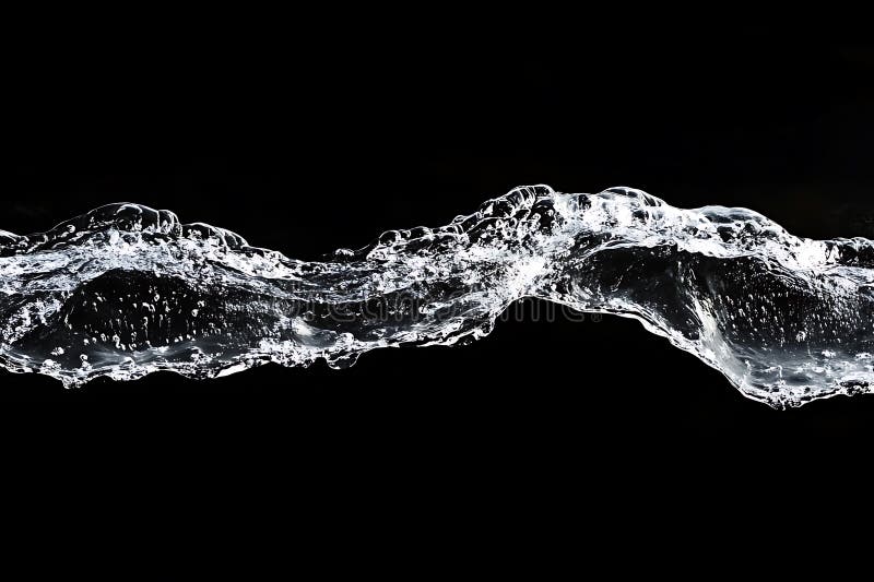 Abstract Flowing Water Stream Isolated on Black . Stock Illustration ...