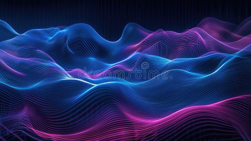 Abstract Flowing Wave Pattern with Dots Texture. Digital Art for Design ...