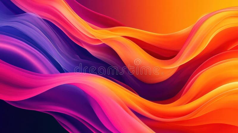 Abstract Flowing Waves of Color, a Visual Symphony in Vibrant Hues ...