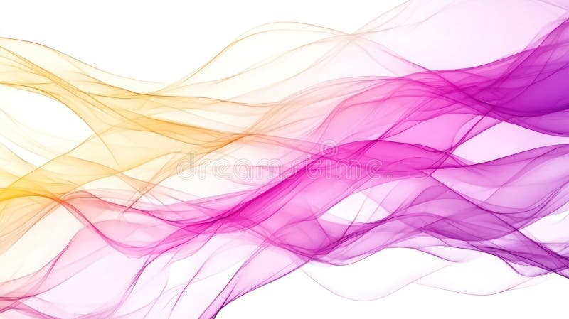 Abstract Flowing Pink and Yellow Waves Background Stock Illustration ...