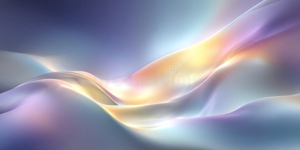 Abstract Flowing Waves of Pastel Colors, Soft Gradient Background ...