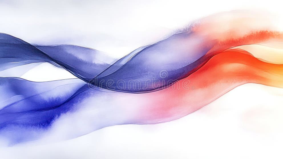 Abstract Flowing Waves in Soft Colors Create a Serene and Dynamic Visual Effect Stock ...