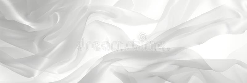 Abstract Flowing White Cloth Background, Elegant Waves Sheer Soft ...