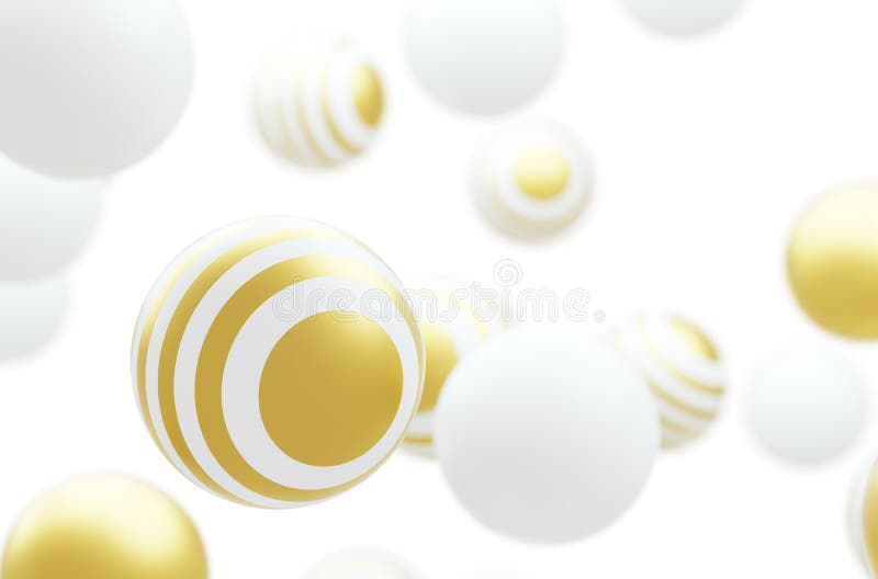 Abstract Flowing White and Gold Spheres Stock Illustration ...