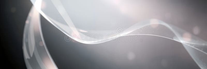 Abstract Flowing White Lines with Soft Light Effects on a Dark Gray ...