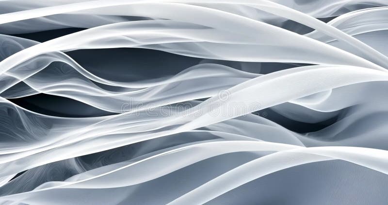 Abstract Flowing, Wispy White Forms Create a Dynamic, Ethereal and ...
