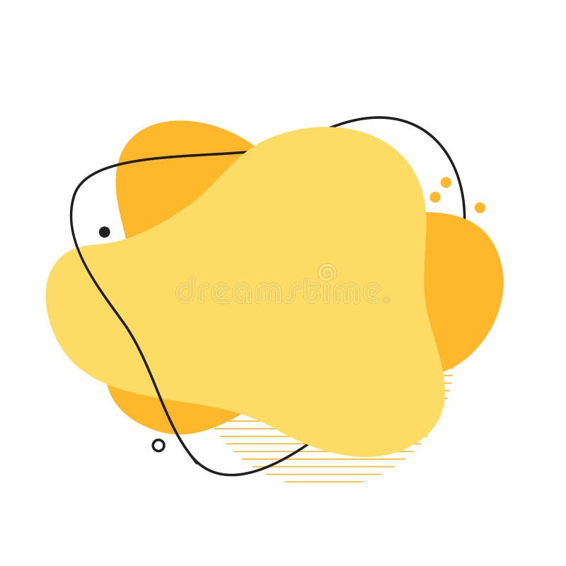 Abstract Flowing Yellow Shapes Modern Graphic Elements. Dynamical ...