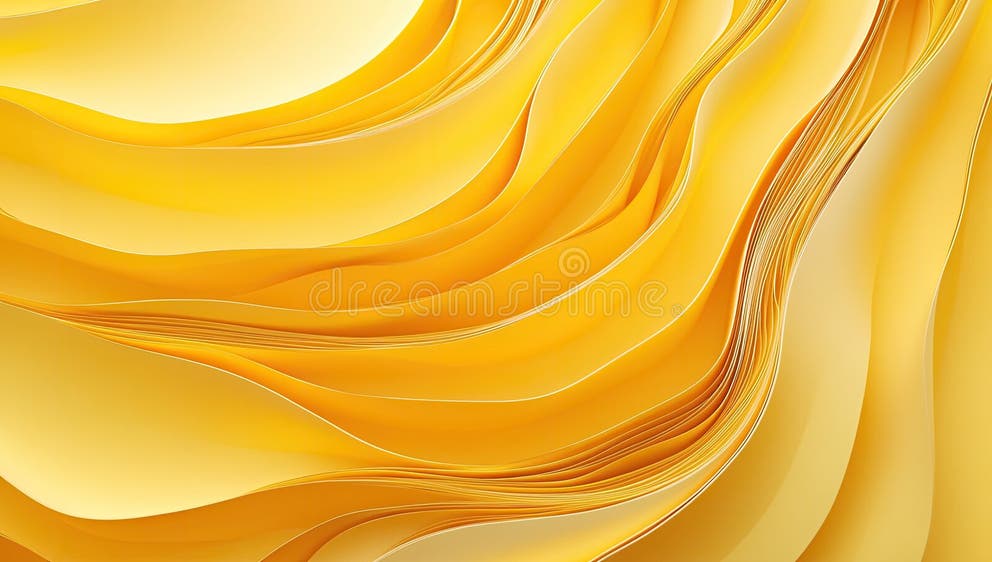 Abstract, Flowing, Yellow Shapes. Soft, Undulating Layers of Pale ...