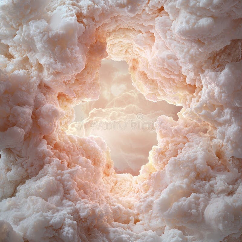Abstract Fluffy Clouds with Bright Light Shining through. Stock ...