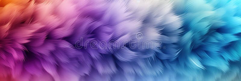 Abstract Fluffy Texture Banner, Background of Vibrant Multicolored Fur ...