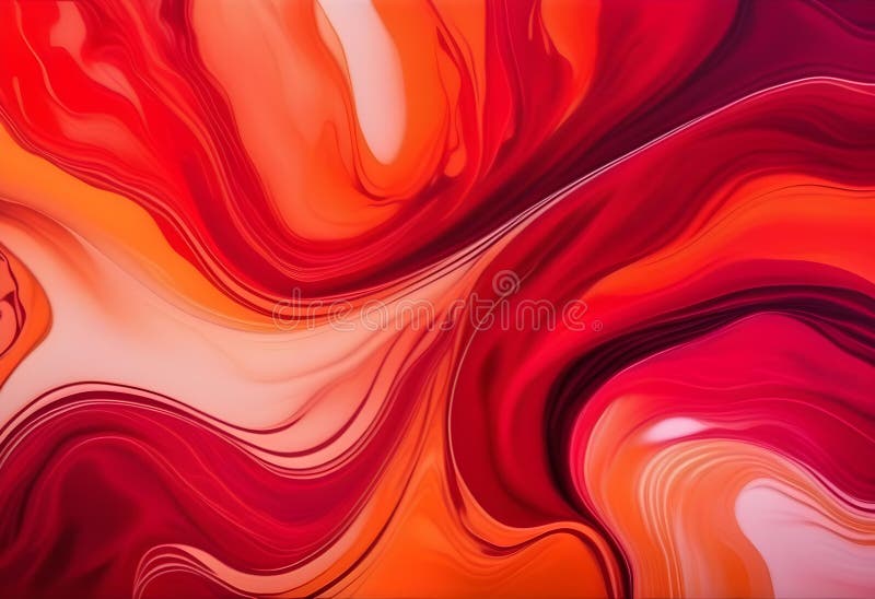Abstract Fluid Art Background Bright Red and Ruby Colo Stock ...
