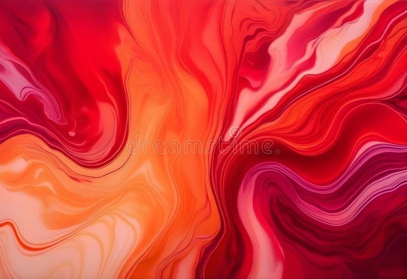 Abstract Fluid Art Background Bright Red and Ruby Colo Stock ...