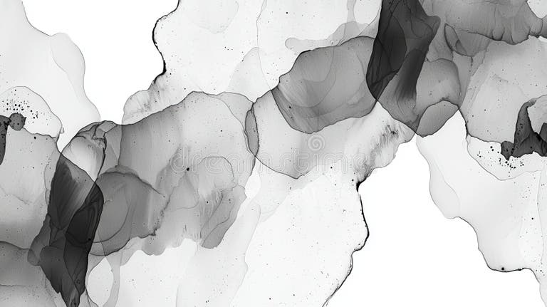 Abstract Fluid Art Black and White Ink Patterns within a Creative ...