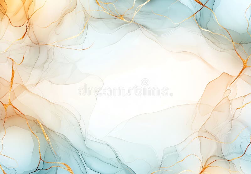 Abstract Fluid Art Design with Soft Gradients of Blue and Orange ...