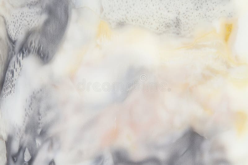 Abstract Fluid Art with Gray, White, and Yellow Marble-like Patterns ...