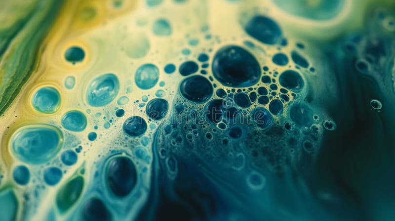 Abstract Fluid Art Green Blue Bubbles Swirl Stock Illustration ...